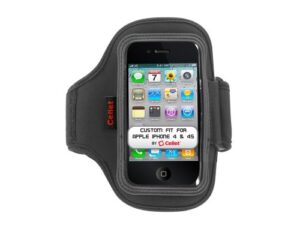 armband for apple iphone 5 5s 4 4s (10 inches long band) -neoprene-lightweight-washable- by cellet – black - retail packaging