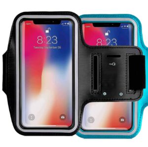 2pack casehq water resistant cell phone armband case compatible with iphone 12 iphone 12 mini iphone 12 pro max iphone 11, 11 pro, 11 pro max, x, xs max, xr, 8, 7, 6 plus. adjustable band & key slot