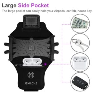 JEMACHE Running Armband for iPhone 15/14 Plus, 15/14 Pro Max, 15 14 13 12 11 XR SE, 6S 7 8 Plus, Samsung Galaxy S23 S22 S21 Ultra, Plus, Workouts Phone Arm Band with Airpods Holder