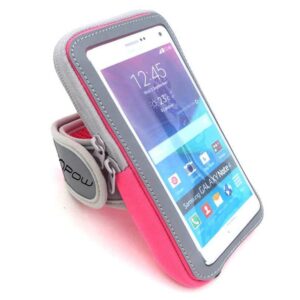 multifunctional outdoor sports armband sweatproof running armbag casual arm package bag gym fitness cell phone bag key holder for iphone 15 14 13 max pro plus samsung galaxy note s23 s22 edge, pink