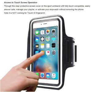 2 Pack Cell Phone Armband Compatible with iPhone X Xs,8 7 6 6S 8, 7,6S,SE,5S,5C,5,4S,4,GalaxyS9,S8,S7,S6,Water Resistant Breathable Phone for Running, Biking-Black+Silver