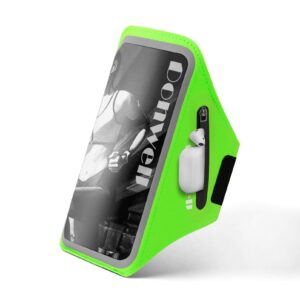 tsuinz cell phone armband,water resistant phone holder for running exercise airpods bag adjustable running armband for iphone 13/12/11 pro x/xs/xr/8/7/6 samsung galaxy s22/s21/s20/a10e(green)