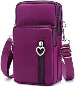 crossover body bag armband for iphone 13 pro max 14 pro max/galaxy s23 ultra, s22 ultra, a14 5g a53 a32 note 10 plus s21 plus/tcl 30 xl 20 xe small cute cell phone purse wallet pouch (purple)