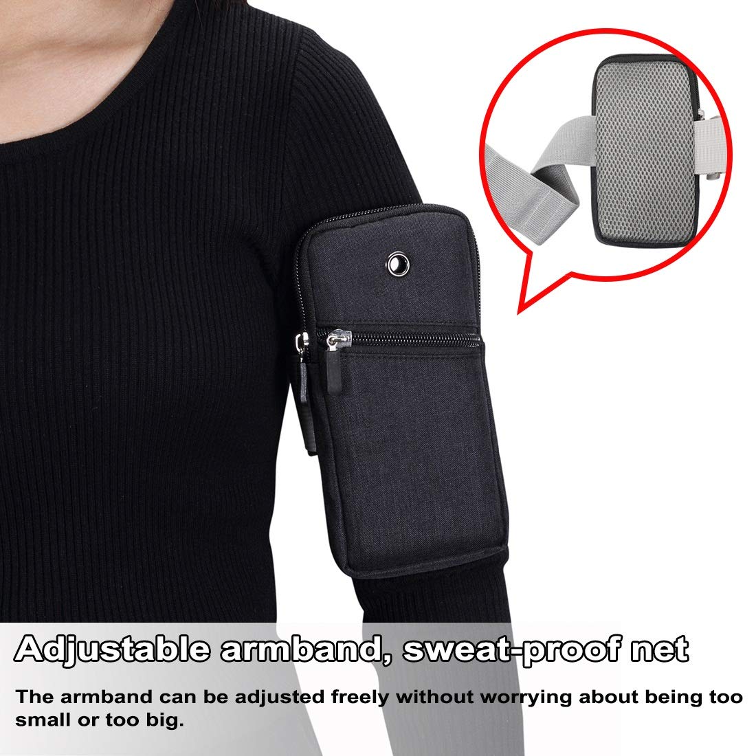 Phone Bag Sports Running Armband for iPhone 11, 11 Pro, 11 Pro Max, for Galaxy s20+ 5G,s20 Ultra,Note 20 Ultra,Note10 Lite, Note20,Cell Phone Armband Adjustable Elastic for Hiking Biking Walking