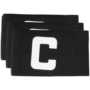 cabilock 3pcs soccer captain armband football captain bands team leader armband elastic basketball player arm bands for youth adults black