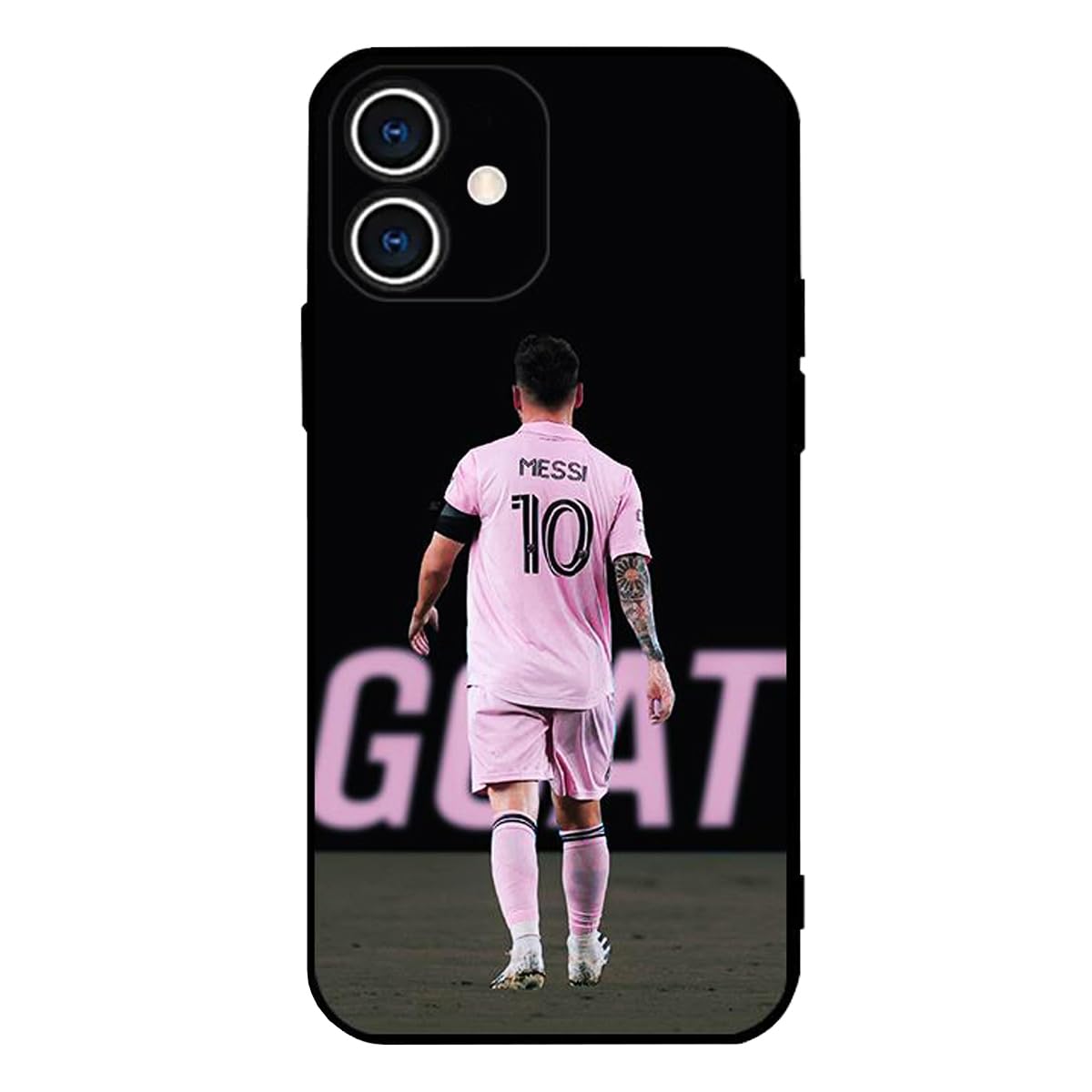 ZERMU for iPhone 12 Case, Lione-l Mess%i Inter Soccer Miam-i #10 Fashion Full Protection Soft Silicone TPU Shock Absorption Bumper Slim Fit Protective Cover Phone Case for iPhone 12 6.1 inch