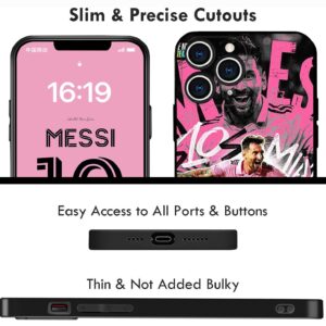 ZERMU for iPhone 12 Case, Lione-l Mess%i Inter Soccer Miam-i #10 Fashion Full Protection Soft Silicone TPU Shock Absorption Bumper Slim Fit Protective Cover Phone Case for iPhone 12 6.1 inch