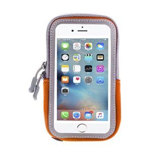 Jlyifan Hking Running Sport Gym Sweatproof Armband case for iPhone 11 / iPhone 11 Pro Max/Google Pixel 4 / 3a / Motorola One Zoom/Moto G8 Plus / G8 Play/Xiaomi Mi Note 10 / Redmi Note 8T (Orange)