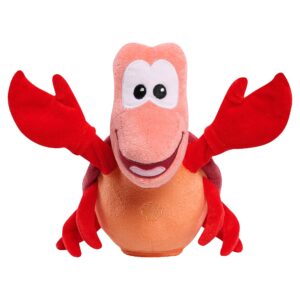 disney princess singing and snapping sebastian 10-inch plush stuffed animal, red crab, kids toys for ages 3 up by just play