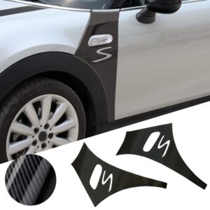 charminhorse 2pcs 5d carbon fibre sticker for mini cooper f56 fender side scuttles (s style)