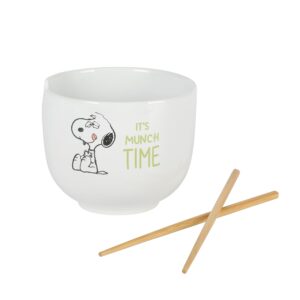 Peanuts Snoopy 6" Munch Ramen Stoneware Noodle Bowl w/Chopsticks