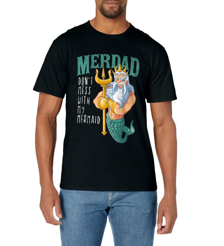 Funny Merdad Mermaid Dad Merman Security Birthday Men Gifts T-Shirt