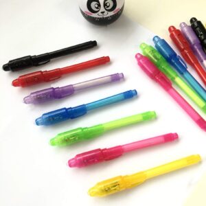 SCStyle Invisible Ink Pen 7Pcs,Spy Pen Marker Kid Pens for Writing Secret Message Pen Valentines Day Easter Day Halloween Christmas Birthday Party Bag Gift,Invisible Ink Pens with UV Light for Kids