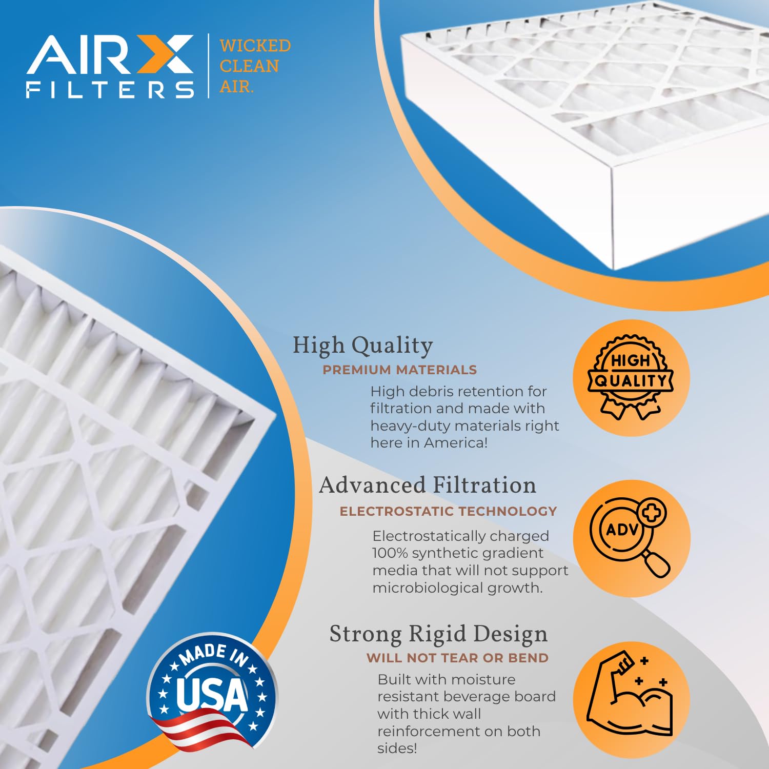 AIRX FILTERS WICKED CLEAN AIR. 19x20x4 Air Filter MERV 11 Compatible with Bryant Carrier FNCCAB0021 FILXXFNC-0021 Furnace Filter 2 Pack