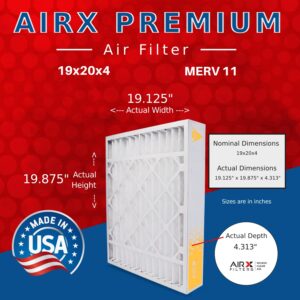 AIRX FILTERS WICKED CLEAN AIR. 19x20x4 Air Filter MERV 11 Compatible with Bryant Carrier FNCCAB0021 FILXXFNC-0021 Furnace Filter 2 Pack