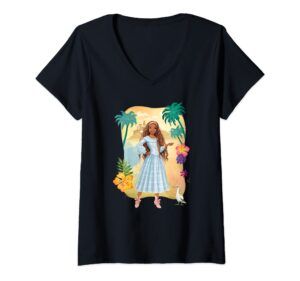 disney the little mermaid ariel & scuttle dry land v-neck t-shirt