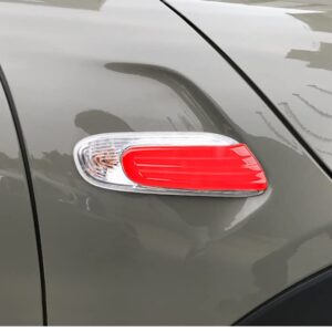 ABS Side Scuttle Lamp Light Pattern Fender Cap Case Cover Compatible with Mini Cooper F55 Hardtop F56 Hatchback F57 Covertible (Red Color, 2014-2021)