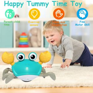 Baby Toys Crawling Crab - Infant Tummy Time Toys 3 4 5 6 7 8 9 10 11 12 Baby Toys 6-12 12-18 Months Light-up Musical Walking Sensory Induction Crabs Interactive Toddler 1st Boys Girls Birthday Gifts