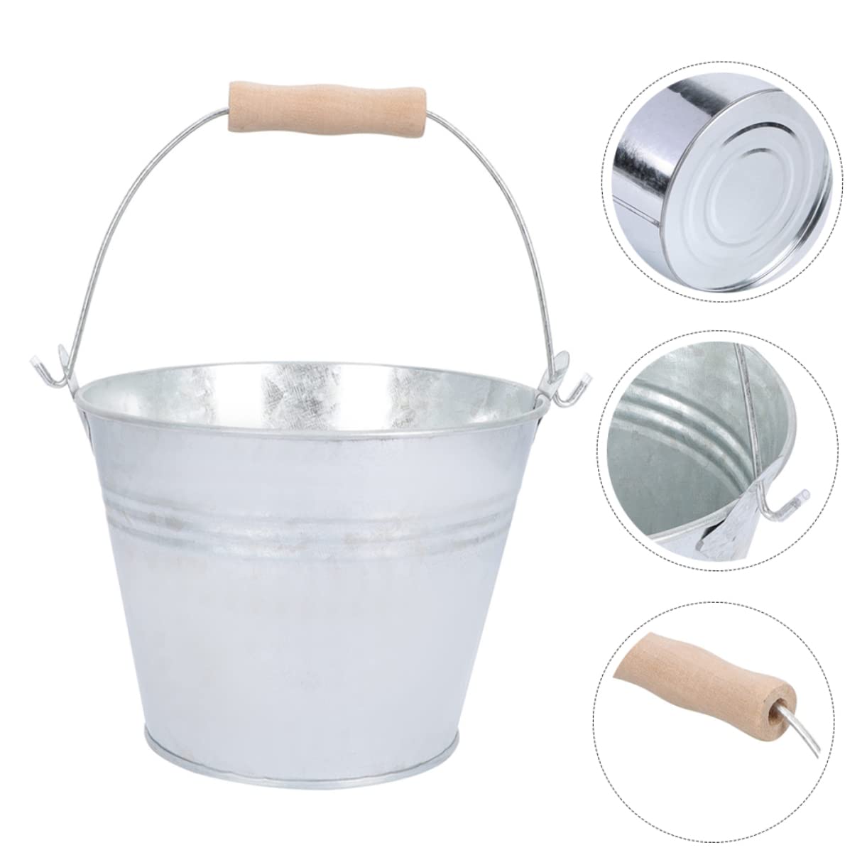 3Pcs Charcoal Pail Small Coal Scuttle ash Bucket for Fireplace Small tin Buckets BBQ Charcoal Holder Milk Pail Iron ash can Pail tin Farmhouse Compost can Wood Grease Paper Bucket