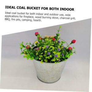 3Pcs Charcoal Pail Small Coal Scuttle ash Bucket for Fireplace Small tin Buckets BBQ Charcoal Holder Milk Pail Iron ash can Pail tin Farmhouse Compost can Wood Grease Paper Bucket