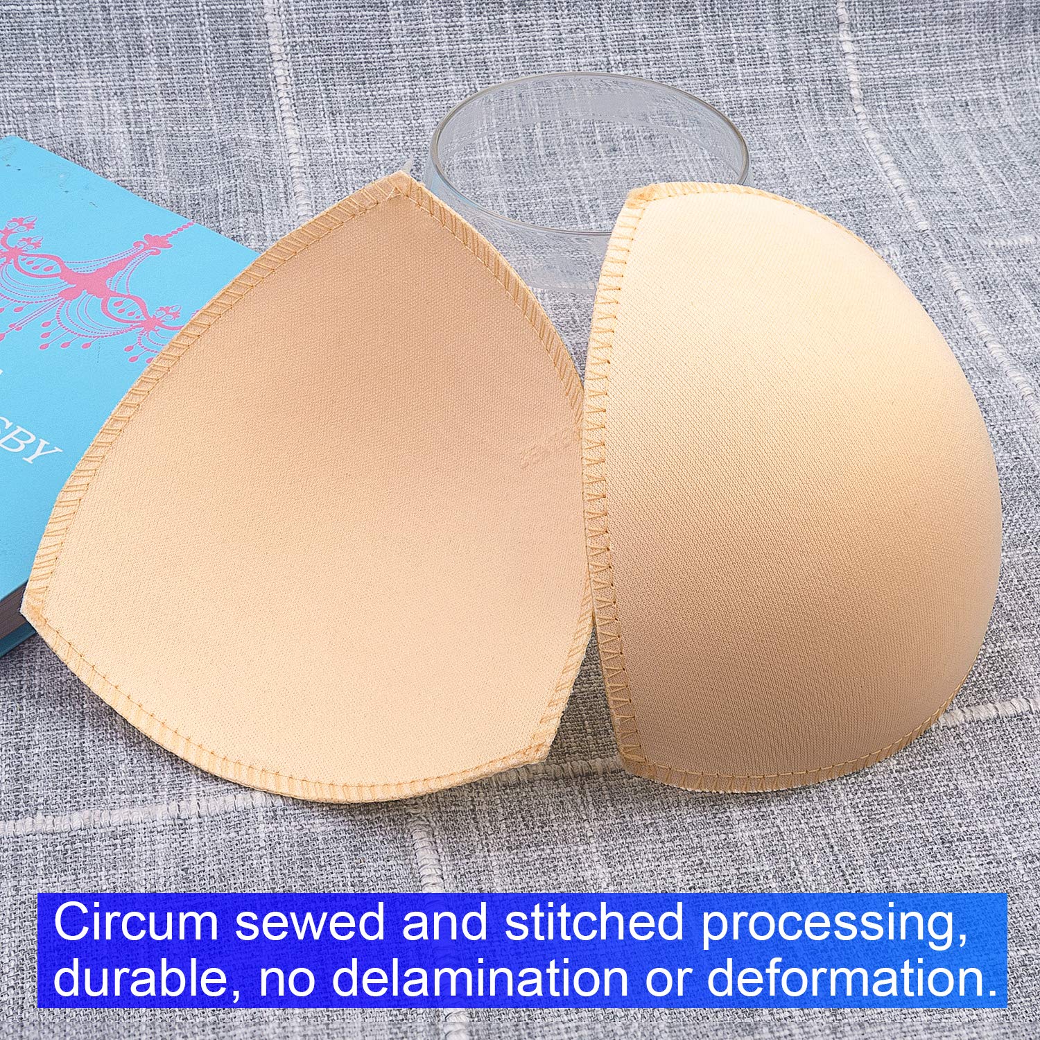 Awpeye Bra Pads Inserts 6 Pairs, Bra Cups Inserts, Removable Breast Enhancers Inserts for Women (Beige, Black, White)