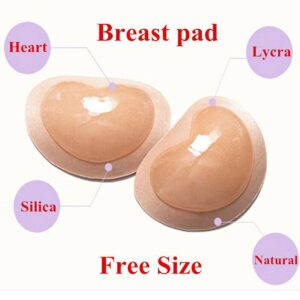 CYOUNG Silicone Adhesive Bra Pads Breast Inserts Breathable Push Up Sticky Bra Cups for Swimsuits & Bikini Beige