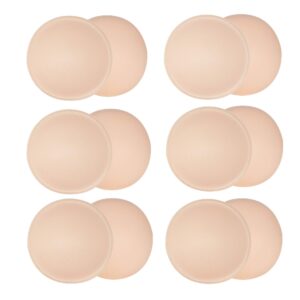 ursmart 6 pairs round bra inserts pads, removable and washable bra cups inserts for bikinis top swimsuit sport bra (Ａ/b beige)