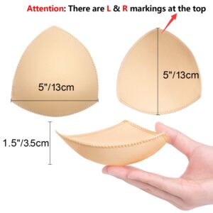 Awpeye Bra Pads Inserts 8 Pairs, Bra Cups Inserts, Removable Breast Enhancers Inserts for Women (Beige)