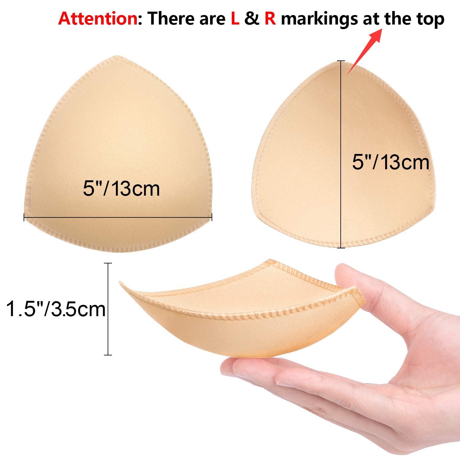 Awpeye Bra Pads Inserts 8 Pairs, Bra Cups Inserts, Removable Breast Enhancers Inserts for Women (Beige)