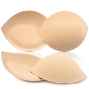 bra pads inserts breast enhancers - 2 pairs push up swimsuit pads to add 1-2 cups size | removable bra insert & comfy padding for ab cup size