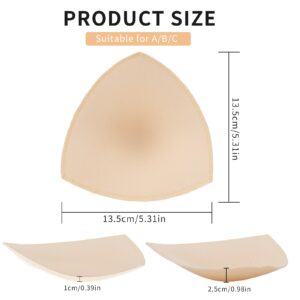 2 Pairs Triangle Sports Bra Inserts Bra Cups Insert Sports Bra Pad Push Up Breast Bra Insert Pads Removable Sew in Bra Cups for Women