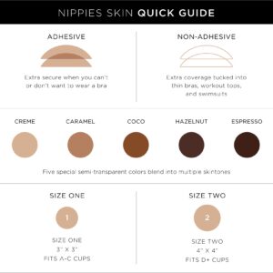 Nippies Non-Adhesive Bra Liner Nipple Covers for Women – Reusable Silicone No-Show Inserts Bra Pad Enhancements with Travel Box - Creme