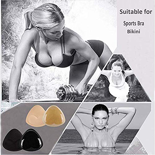 TopBine Bra Inserts Self-Adhesive Bra Pads Inserts Removable Silicone Breast Lift Sticky Cups (colorful)