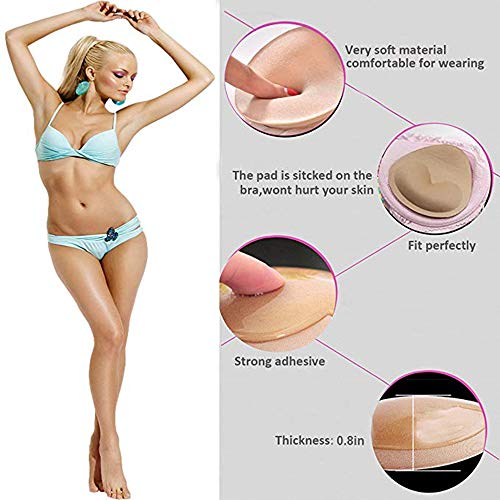 TopBine Bra Inserts Self-Adhesive Bra Pads Inserts Removable Silicone Breast Lift Sticky Cups (colorful)