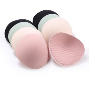 bra pads inserts, 4 pairs chest pad for sports bra, bra cups inserts sew removable bra pads for bikini & swimwear - xxl