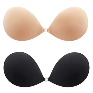 mitaloo adhesive bra invisible sticky strapless push up backless reusable silicone covering nipple bras black nude