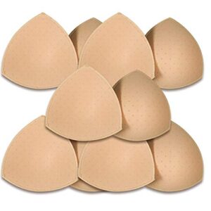 FUNCYboo Bra Pads Inserts 5 Pairs, Bra Inserts Breathable and Removable Bra Cups Inserts for Sport Bra Bikini Inserts (5 Beige)