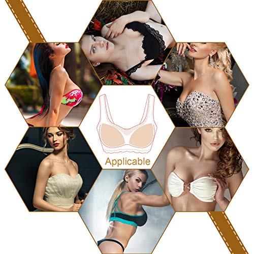 FUNCYboo Bra Pads Inserts 5 Pairs, Bra Inserts Breathable and Removable Bra Cups Inserts for Sport Bra Bikini Inserts (5 Beige)