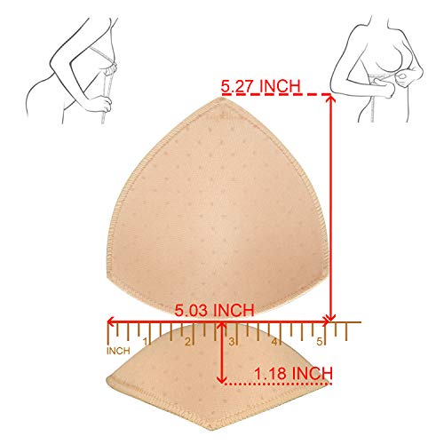 FUNCYboo Bra Pads Inserts 5 Pairs, Bra Inserts Breathable and Removable Bra Cups Inserts for Sport Bra Bikini Inserts (5 Beige)