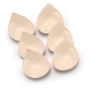 bra pad inserts 3 pairs, bra pads sewn padded for sports bra a/b/c/d cup beige or black, green or grey or pink optional-beige-m