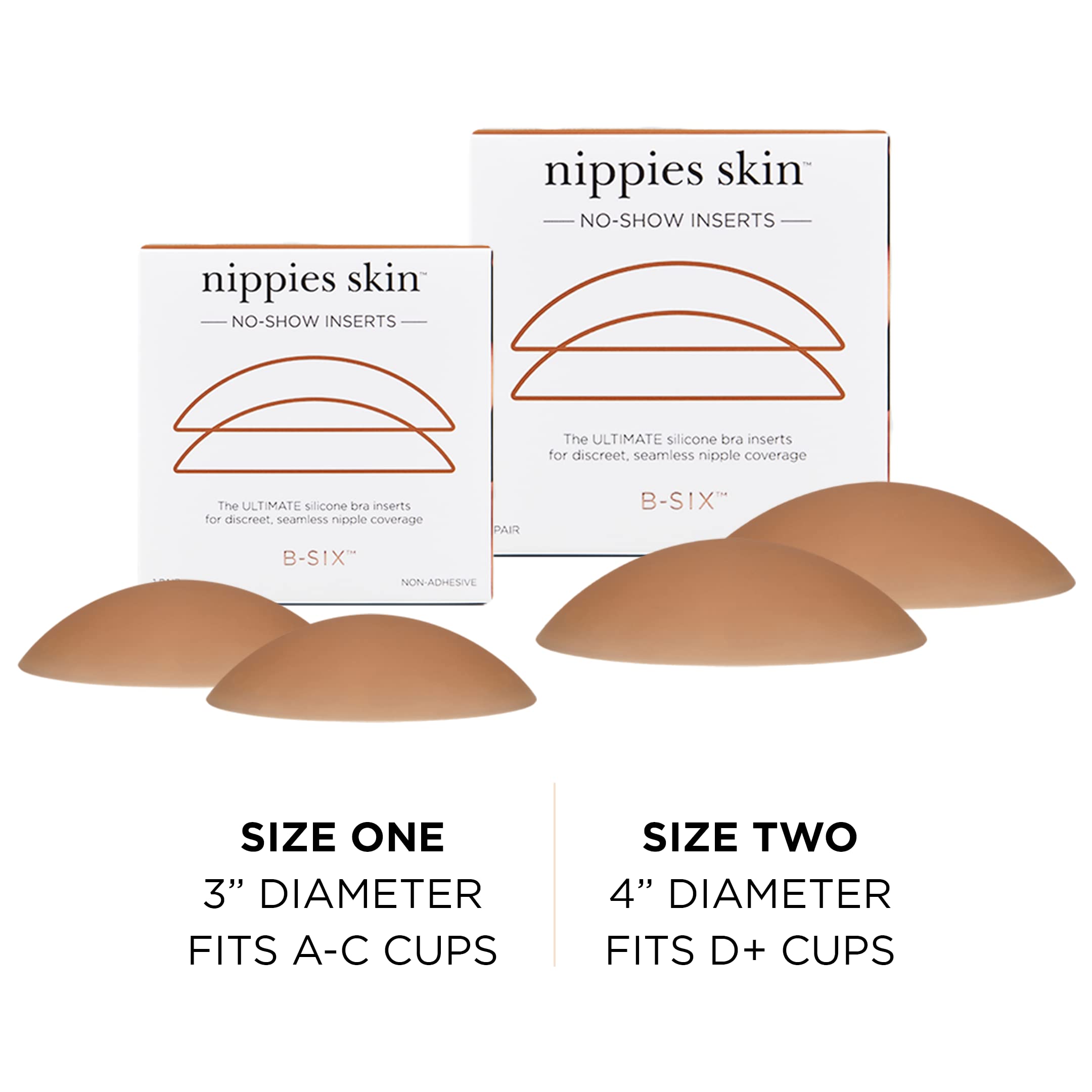 Nippies Non-Adhesive Bra Liner Nipple Covers for Women – Reusable Silicone No-Show Inserts Bra Pad Enhancements with Travel Box - Coco