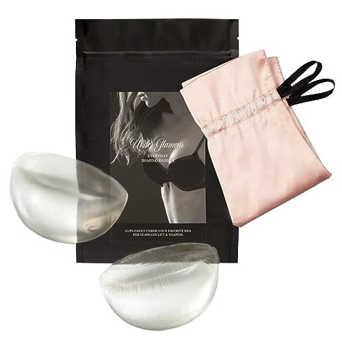 Under Glamour Silicone Bra Inserts, Silicone Breast Enhancers, Silicone Gel Bra Inserts - Cleavage Enhancers Pads (Large) Clear