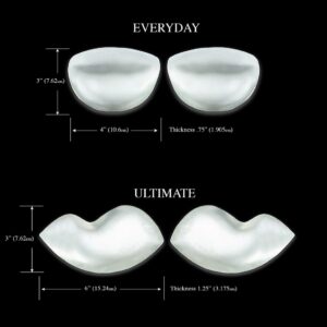 Under Glamour Silicone Bra Inserts, Silicone Breast Enhancers, Silicone Gel Bra Inserts - Cleavage Enhancers Pads (Large) Clear