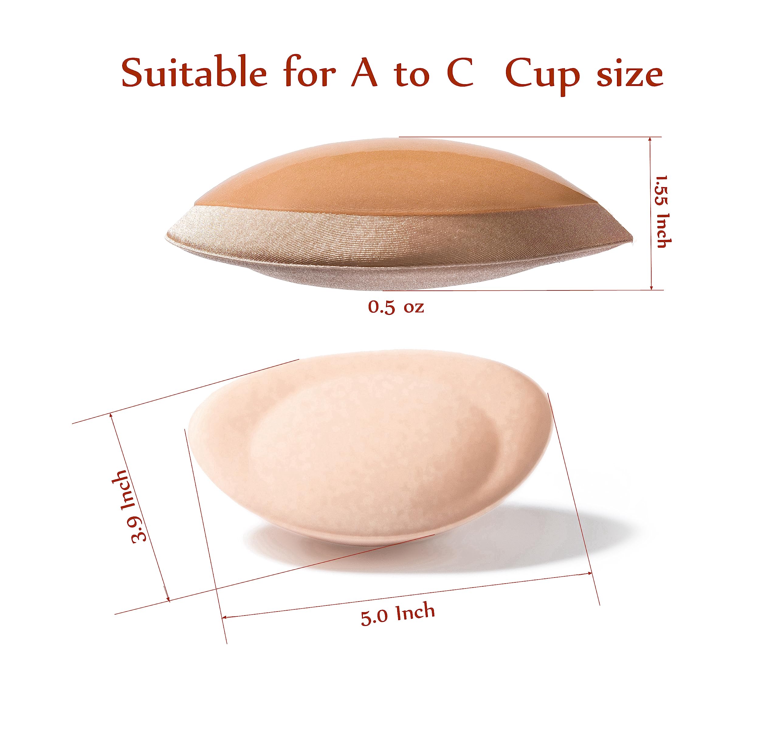 Adhesive Bra Insert Pads Reusable Breast Enhancer Bra Pads Removable Breathable Sticky Push Up Inserts Pad Bra