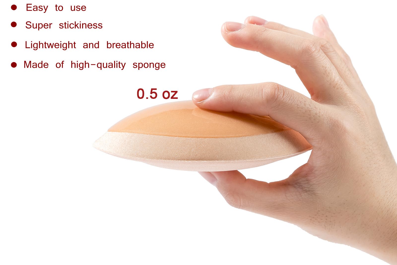 Adhesive Bra Insert Pads Reusable Breast Enhancer Bra Pads Removable Breathable Sticky Push Up Inserts Pad Bra