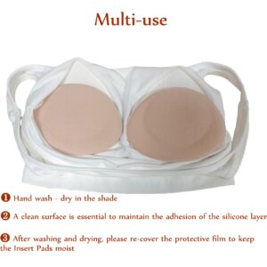 Adhesive Bra Insert Pads Reusable Breast Enhancer Bra Pads Removable Breathable Sticky Push Up Inserts Pad Bra