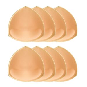 ursmart 4 pairs bra cups inserts,sports cups bra inserts push up breathable,removable for woman (beige) …