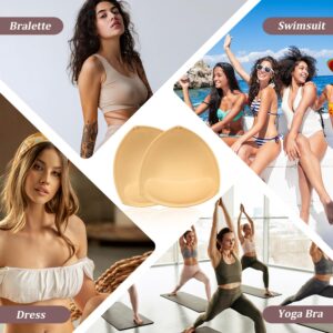 URSMART 4 pairs Bra Cups Inserts,Sports Cups Bra Inserts Push up Breathable,Removable for woman (Beige) …