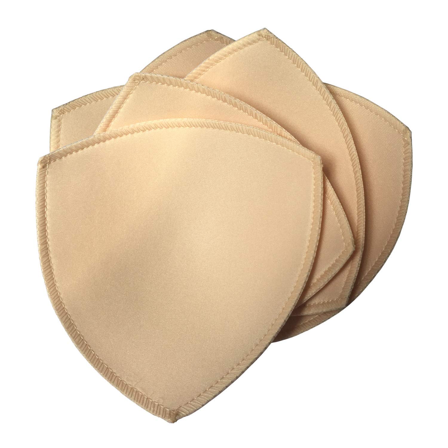 DAYKIT 3 Pairs Removeable Triangle Bra Pads Inserts for Bikinis Tops Sports Bra Swimsuit Beige