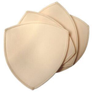 DAYKIT 3 Pairs Removeable Triangle Bra Pads Inserts for Bikinis Tops Sports Bra Swimsuit Beige